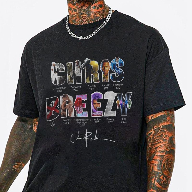 Chris Brown 2025 Breezy Bowl XX Tour Jersey, Official Concert Merch ...