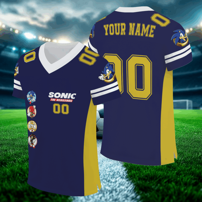 Customized Sonic 3 The Hedgehog Cartoon Movie Football Jersey, Sonic 3 ...