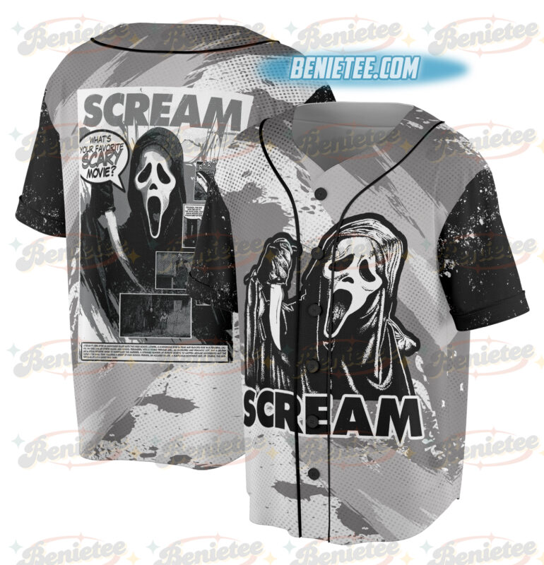 Vintage Ghostface Halloween Baseball Jersey, Funny Ghostface Jersey ...