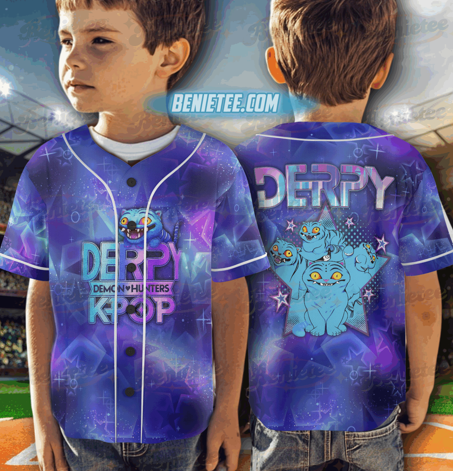 Name Derpy Tiger Baseball Jersey, Kpop Demon Hunters Jersey, Demon ...