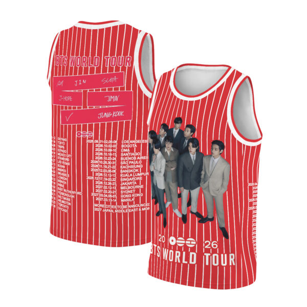 BTS World Tour 2026 Basketball Jersey, Vintage Kpop Band Unisex ...